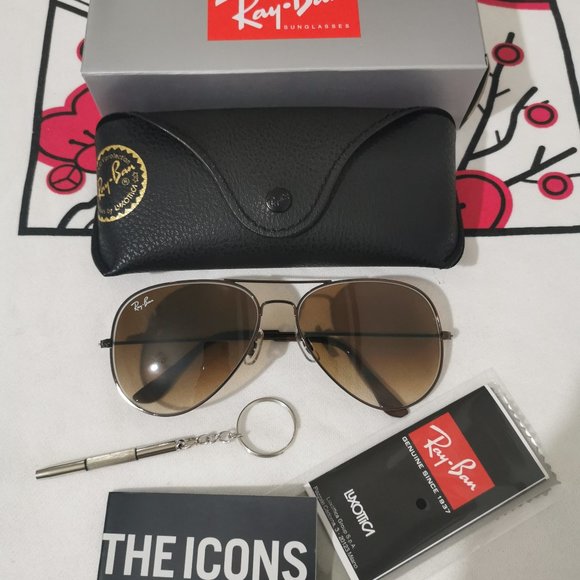 Ray-Ban | Accessories | Ray Ban Aviator Oversized Brown Sunglasses ...